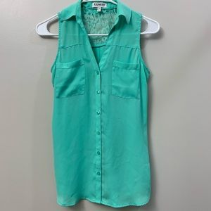Express | Tops | Express Mint Green Sleeveless Portofino Lace Top ...